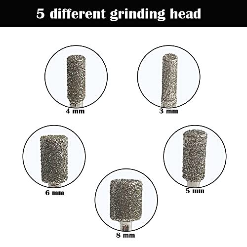 Cylinder Diamond Bit Set 1/8 Shank 60 Grit Diamondcoated Grinding Burr ...