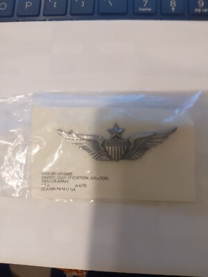 US ARMY SENIOR AVIATOR PILOT WINGS BADGE ANODIZED. | eBay
