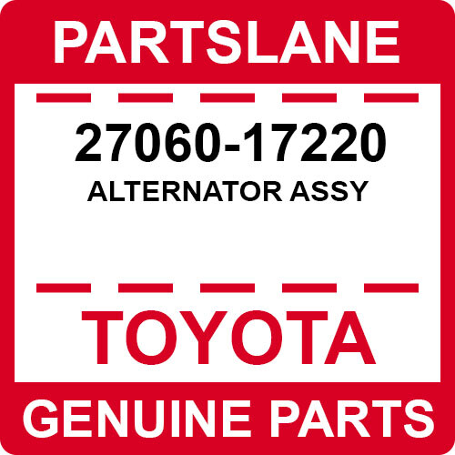 2706017220 Genuine Toyota Alternator ASSY 27060-17220 for sale online ...