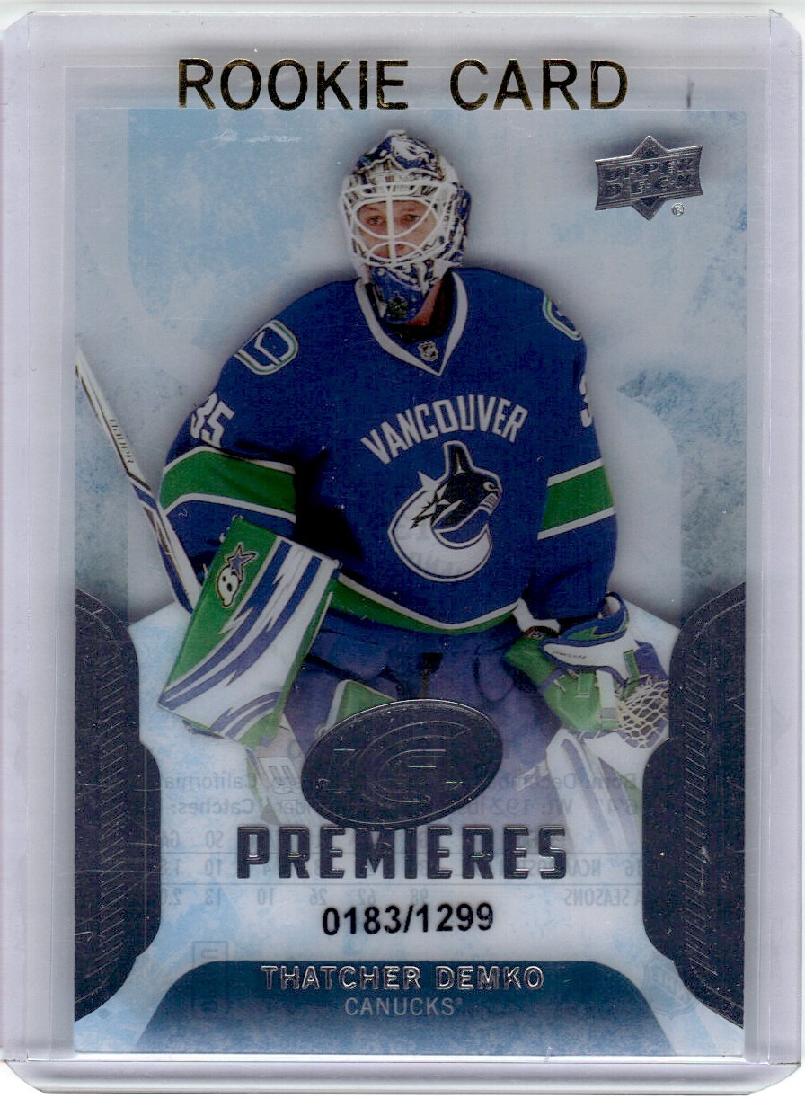2016-17 Upper Deck ICE Thatcher Demko RC 0183/1299 Vancouver Canucks ...