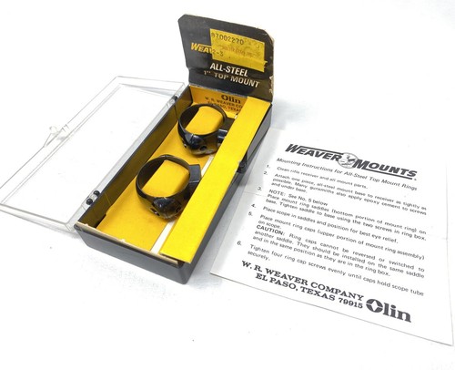 Weaver Mount All-Steel 1" Low Height Top Mount Rings Early Type | eBay