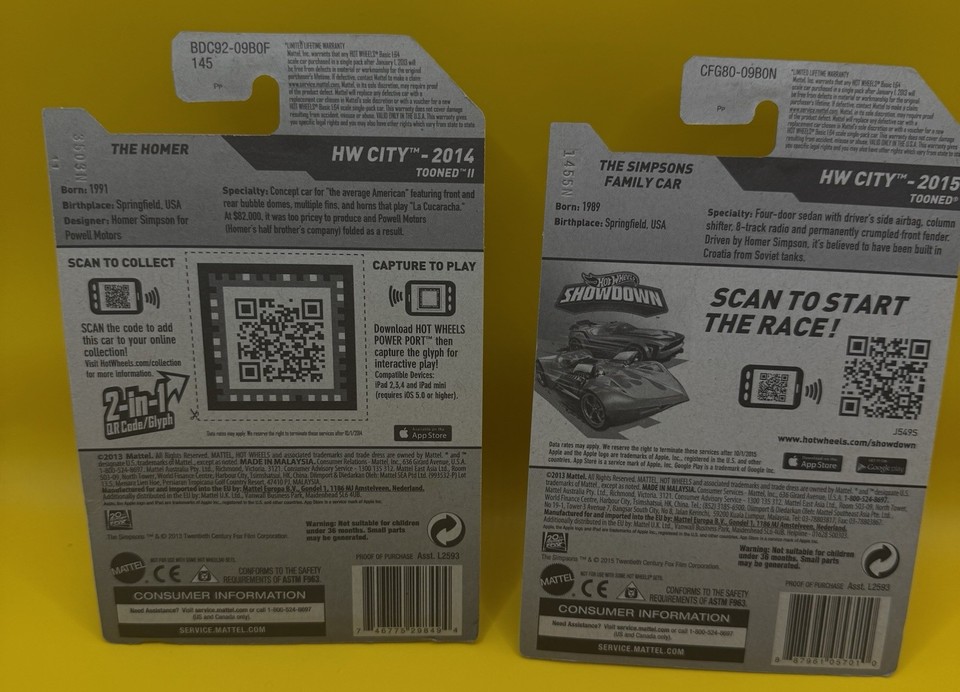Hot Wheels The Simpsons Family Car & The Homer Lot of 2 Matt Groening ...