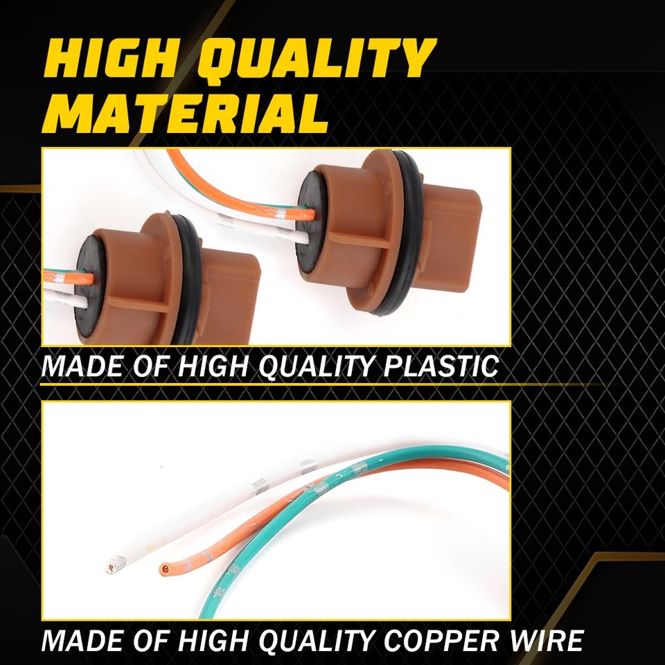 Wire Pigtail 2644 Female Socket 7443 Two Harness Turn Signal Light Bulb ...