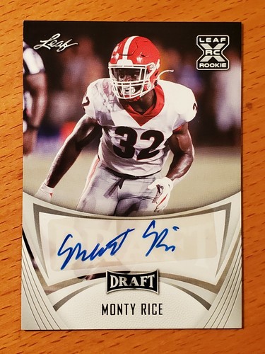2021 Leaf Draft Autographs #BAMR1 Monty Rice Geprgia Rookie | eBay