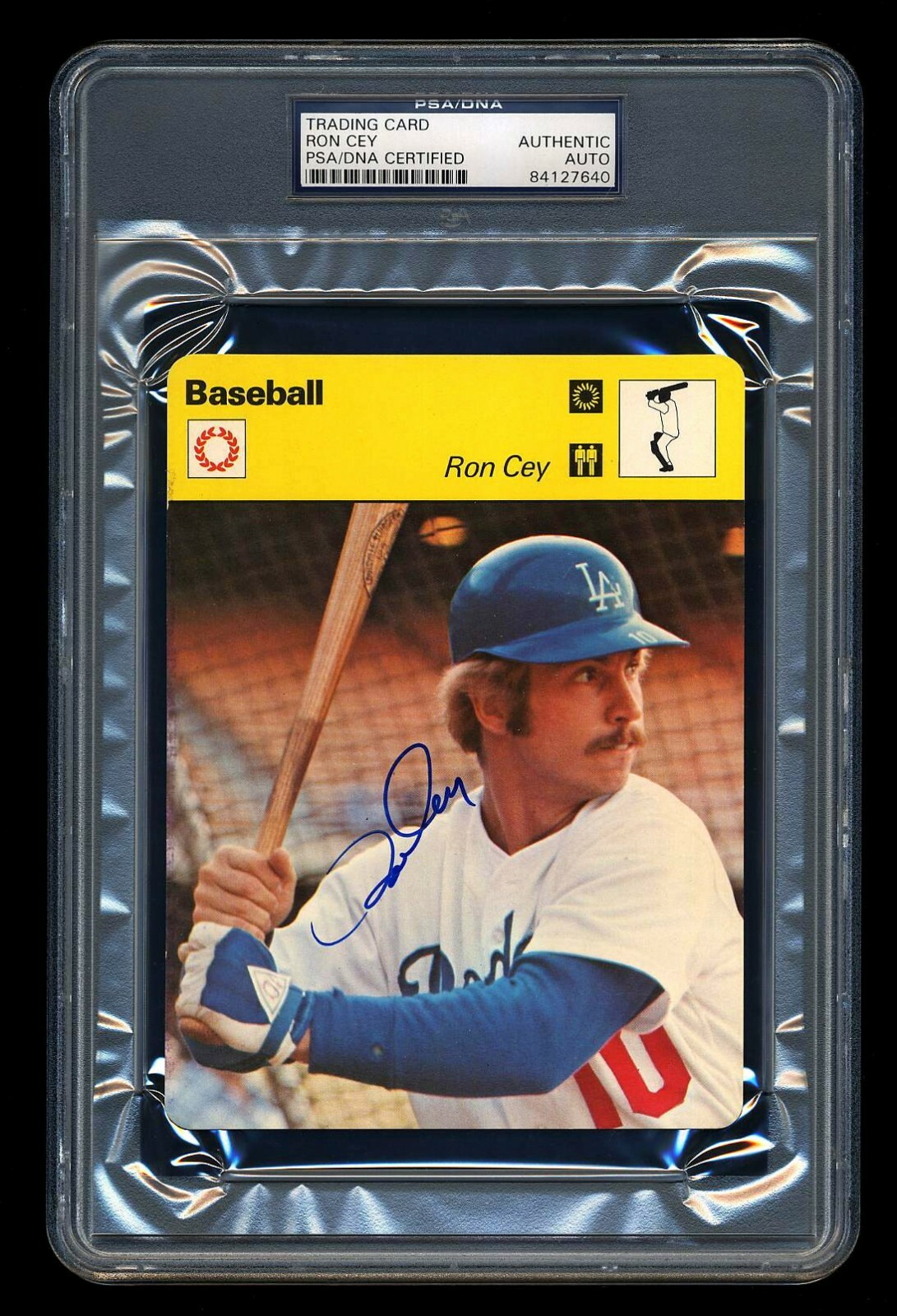 RON CEY SIGNED SPORTSCASTER CARD PSA/DNA SLABBED AUTOGRAPHED LOS ...