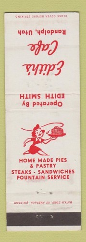 Matchbook Cover - Edith's Cafe Randolph UT WEAR | eBay