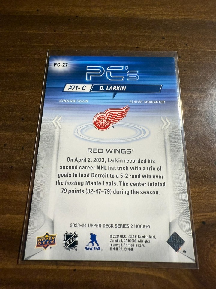 2023-24 Upper Deck PC's Dylan Larkin Detroit Red Wings #PC-27 | eBay