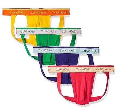 Calvin Klein L138616 Mens Pride 4-Pack Cotton Stretch Jock Strap Size M ...
