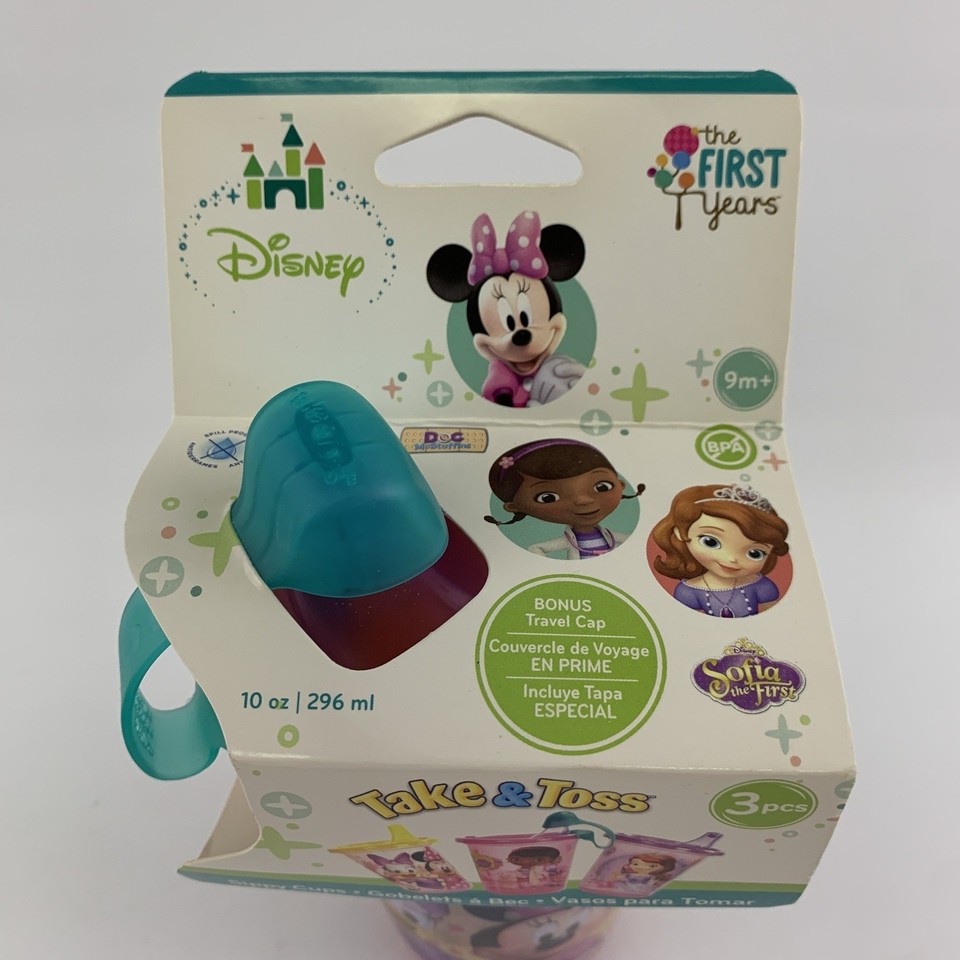 Disney Take & Toss Travel Sippy Cups Minnie Mouse Doc McStuffins Sofia | eBay
