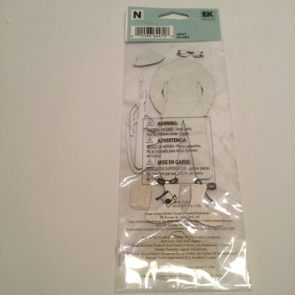 Jolee's Stickers Military Army Uniform Rifle Boots Bag Hat Scrapbooking ...