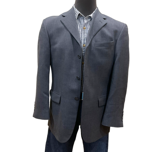 40S Oscar Dela Renta Sport Coat Suit Jacket Blazer Blue wool tweed Nailshead | eBay