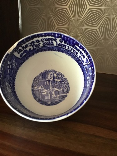 VINTAGE BURSLEM POTTERY - AULD LANG SYNE BLUE & WHITE BOWL RARE!! | eBay