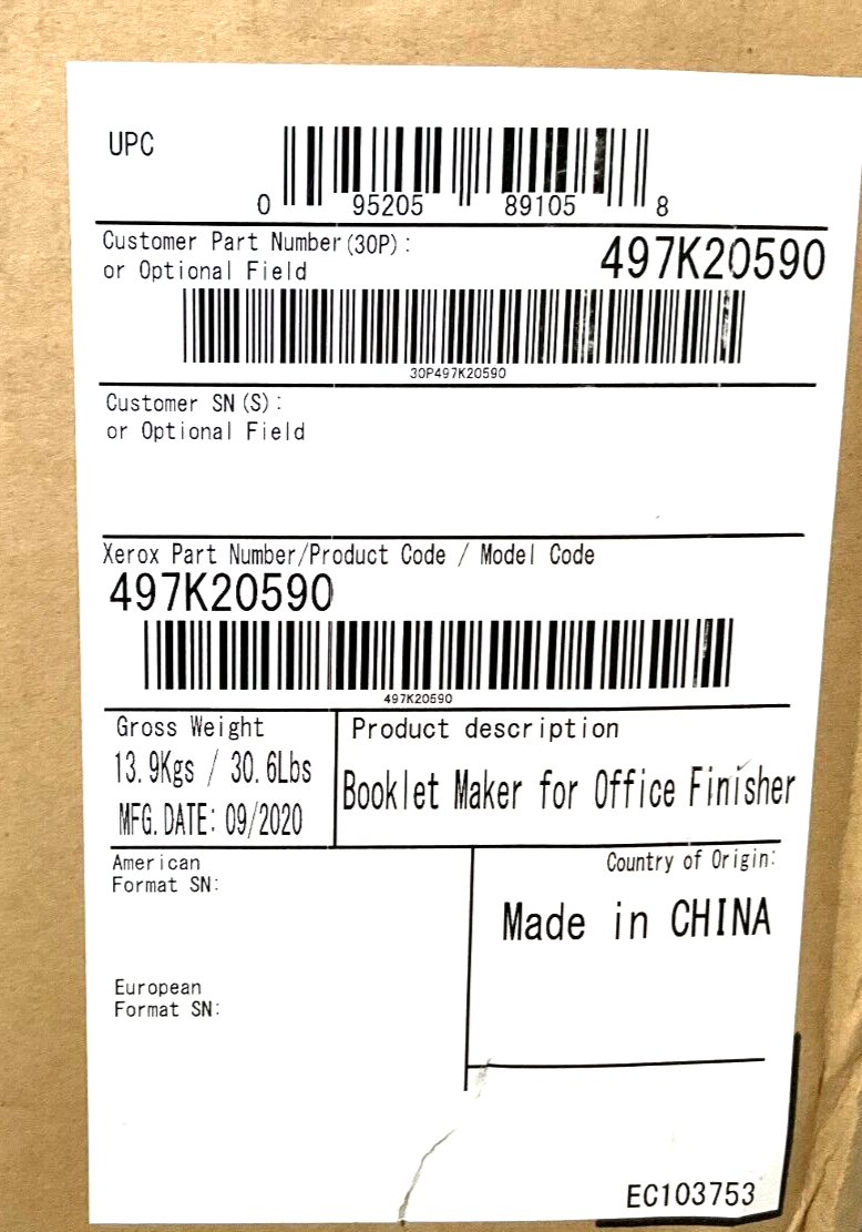 Xerox 500-sheets Booklet Maker Office Finisher 497K20590 for sale ...