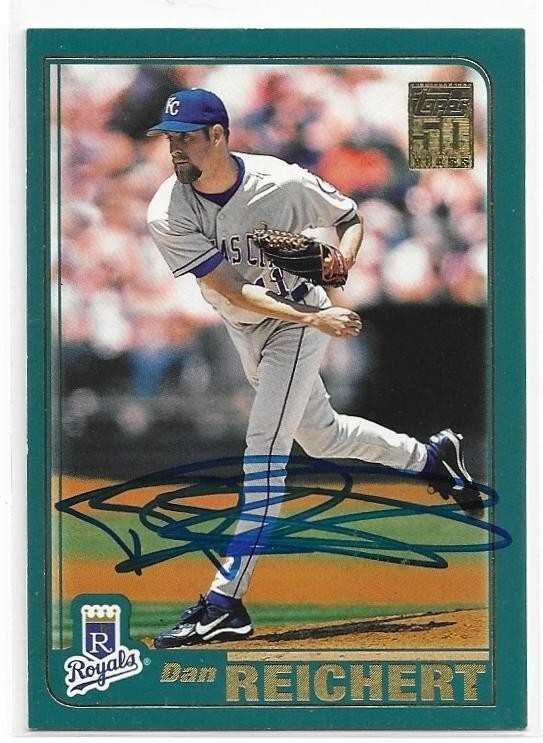 DAN REICHERT Autographed Signed 2001 Topps Baseball card #259 Kansas ...
