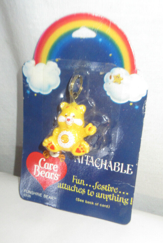1984 Care Bears Attachable Key Chain Yellow Funshine Bear New Rainbow ...