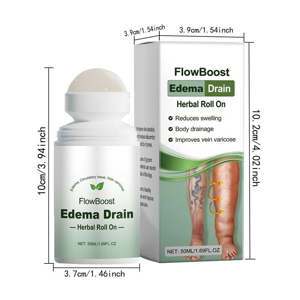 FlowBoost Edema Drain Herbal Roll on Reduces Swelling, Leg Care ...