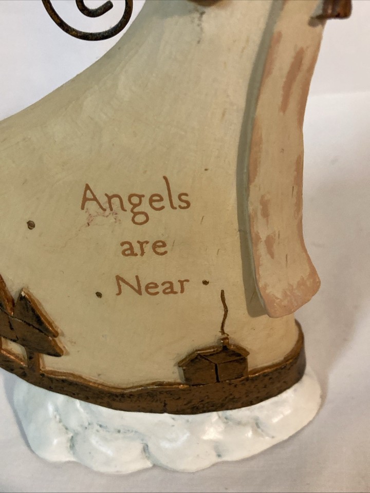 Russ Berrie Angel Glitter & Gold “Angels Are Near” Figurine Hand ...
