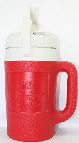 Vintage 80s Pizza Hut Red & White Igloo Half Gallon Relief Pitcher ...