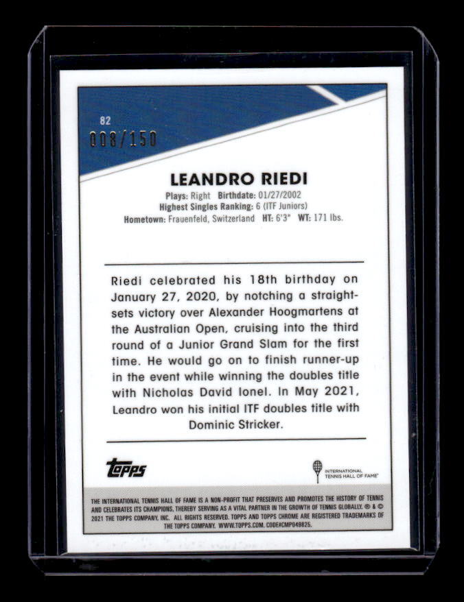 2021 Topps Chrome Tennis Aqua Refractors #82 Leandro Riedi 008/150 | eBay
