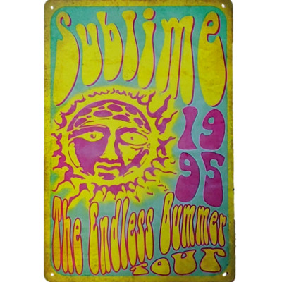 Sublime Vintage Metal Sign Retro 90s Rock & Roll Concert Poster Tin ...
