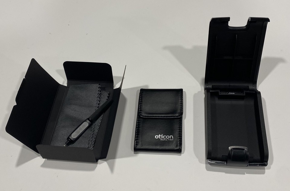 OTICON Hearing Aid Pouch And Hard Case With Cleaning Kit New | eBay
