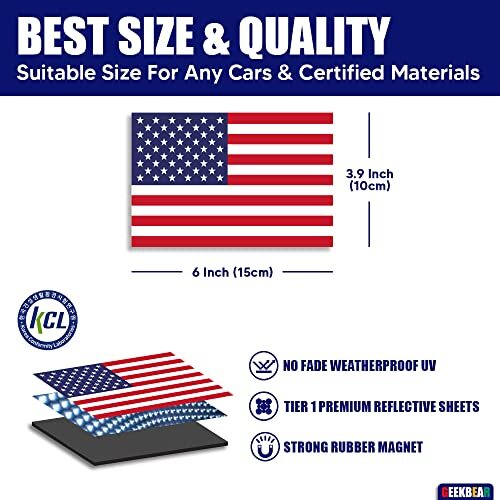 2Pack 6x4" American Flag Magnet Decal Patriotic USA Flag Mangnet for ...