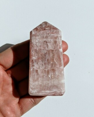 Rose Calcite Tower Natural High Grade Crystal T009 | eBay Australia