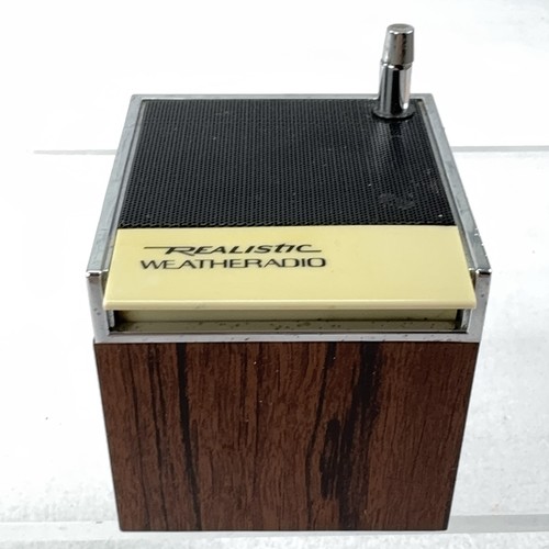 Vintage Realistic Radio Shack Weather Radio Cube 12-181 Faux Rosewood ...
