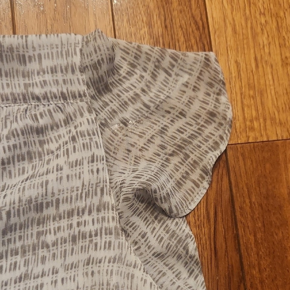 Investments White and Gray Textured Blouse Size Small | eBay