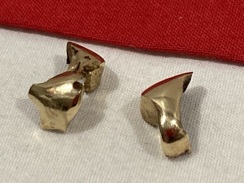 Vintage 14k Solid Yellow Gold Dental Pair Of Tooth Crowns RECOVERY ...