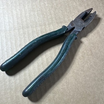 Diamond Tool SL57 Linemans 7" Pliers Plastic Green Handles Vintage Made ...