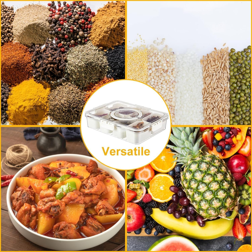 Divided Serving Trays with Lids and Handle, Multi-Purpose 8 ...