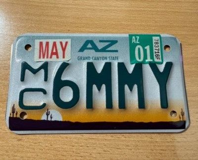 Arizona Embossed Motorcycle License Plate 2001 - 6MMY | eBay