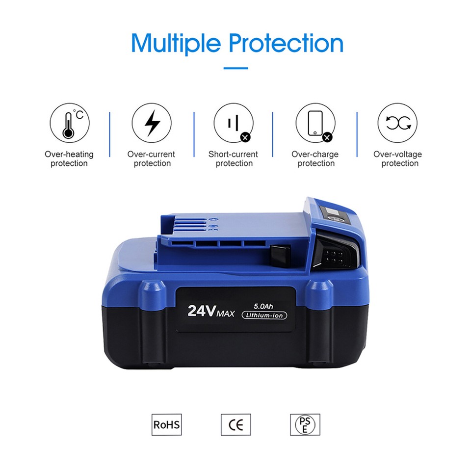 5 Ah / 6 Ah Lithium Battery For 24V Max tools 1051230 KB624-03 KB524-03 ...