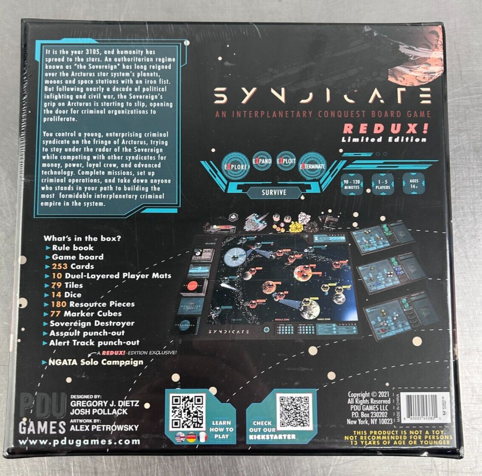 Syndicate An Interplanetary Conquest Board Game Kickstarter All-In PDU ...