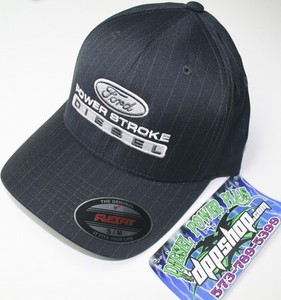 S/M Grey FLEXFIT FITTED ford powerstroke trucker ball cap hat diesel ...