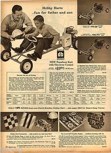 1959 ADVERT 2 PG Daid Bradley Go Cart Gas Gasoline Engine Hobby Racer ...