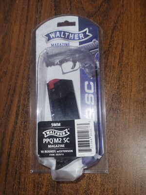 Walther PPQ M2 Sub Compact 9mm 10 Rounds OEM Magazine w/ Finger Rest ...