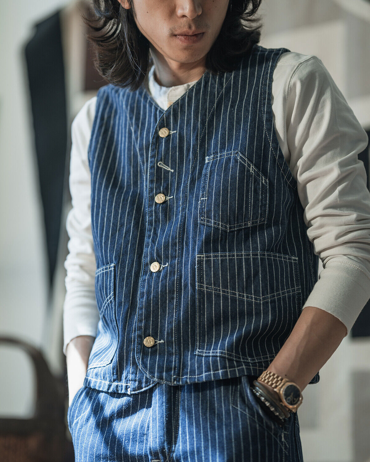 Non Stock Vintage 1930s Wabash Stripe Work Vest Railroad Workwear Jean ...