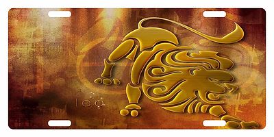 LEO ZODIAC Custom License Plate ASTROLOGY Emblem YELLOW Version | eBay