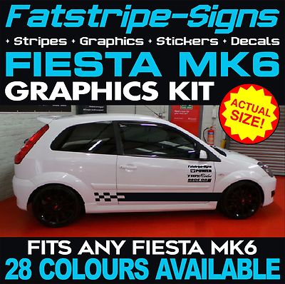 to fit FORD FIESTA MK6 GRAPHICS DECALS STICKERS STRIPES CAR VINYL ST ...
