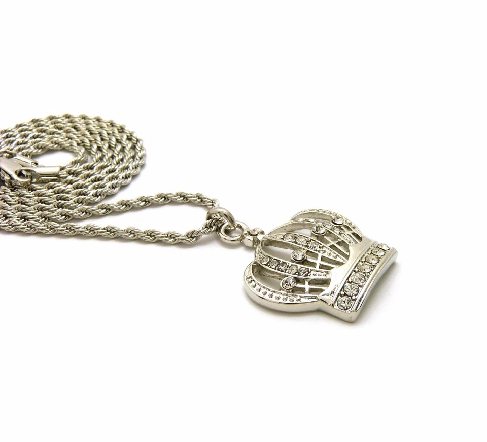 NEW CROWN PENDANT & 24" BOX/CUBAN/ROPE CHAIN HIP HOP NECKLACES - XMP75 ...