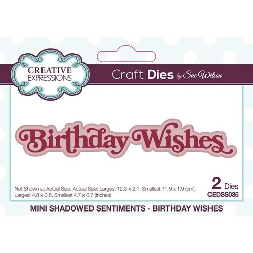 Creative Expressions Birthday Wishes 2 Pc Shadowed Sentiment Die Set Card Making | eBay