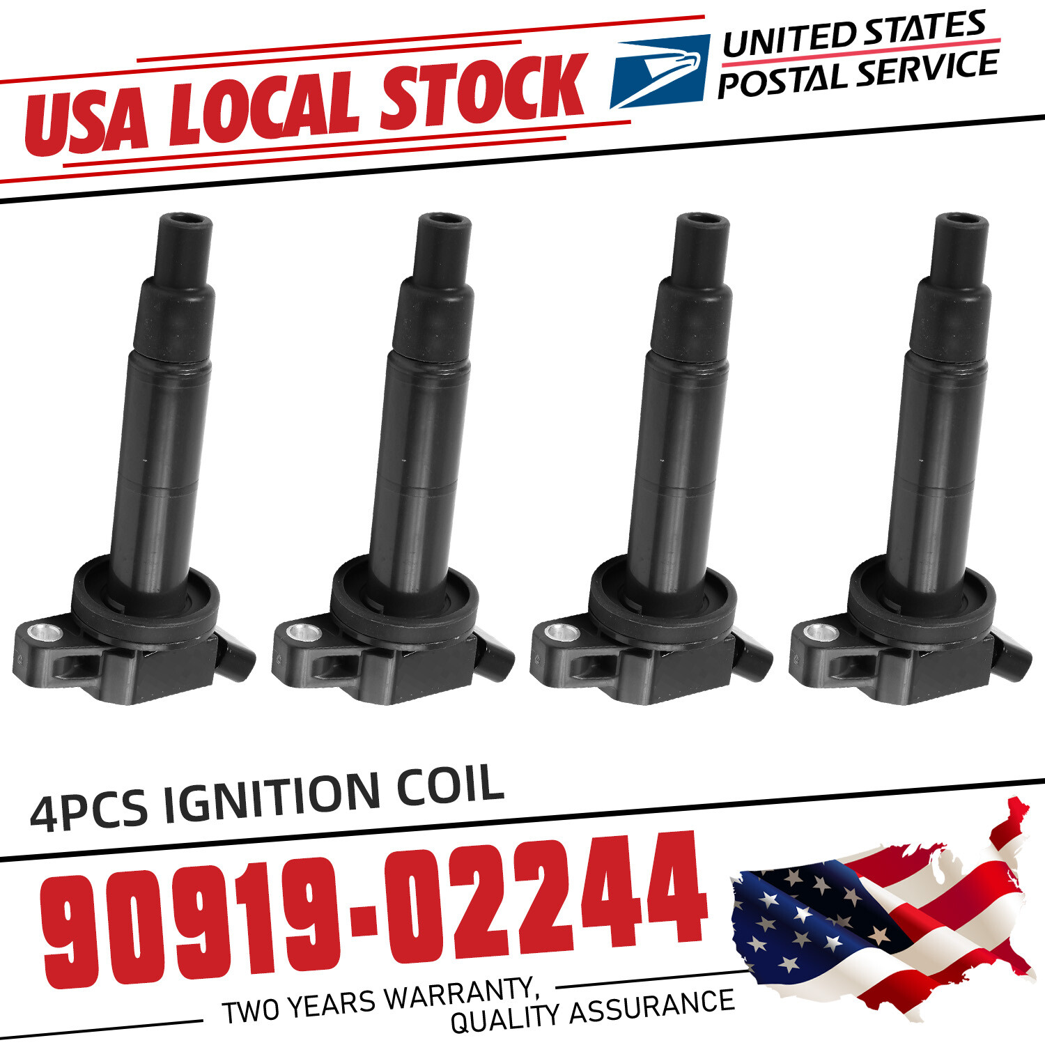 4PC/SET Ignition Coil 90919-02244 For 2002-2010 Toyota Camry RAV4 673 ...
