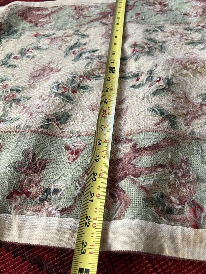 Vintage French Aubusson Needlepoint Monkey Figures Rug or Fabric 34" x ...