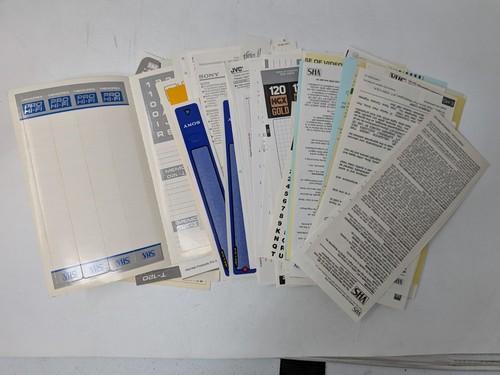 100+ Blank VHS Labels/Stickers LOT Video Tape Sony Memorex TDK Maxell ...