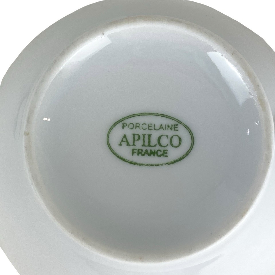 Apilco France Tradition Blue Line Cups And Saucers Set Of 2 | eBay