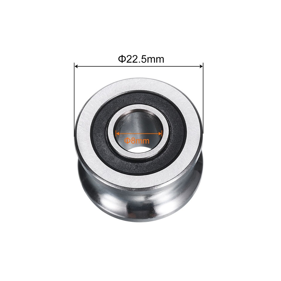 12pcs SG22 U Groove Track Guide Bearing 8x22.5x14.5mm U Groove Roller ...