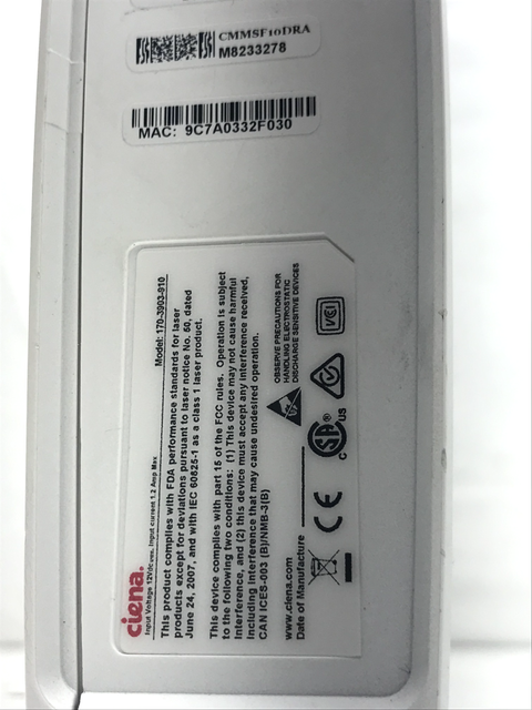 Ciena 3903x Demarcation Switch 170-3903-910 170-3903-822 W/ Power ...