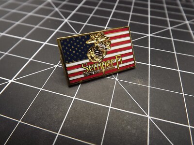 "SEMPER FI-EGA-AMERICAN FLAG" USMC NEW Lapel Pin Enamel GUARANTEED FOR ...